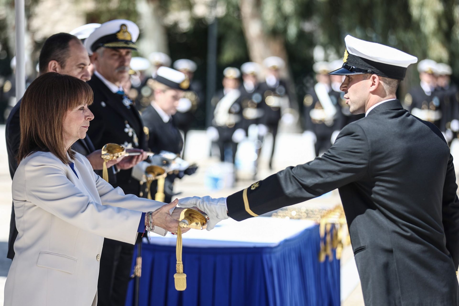 Στην τελετή ορκωμοσίας στη Σχολή Ναυτικών Δοκίμων - Aρχική